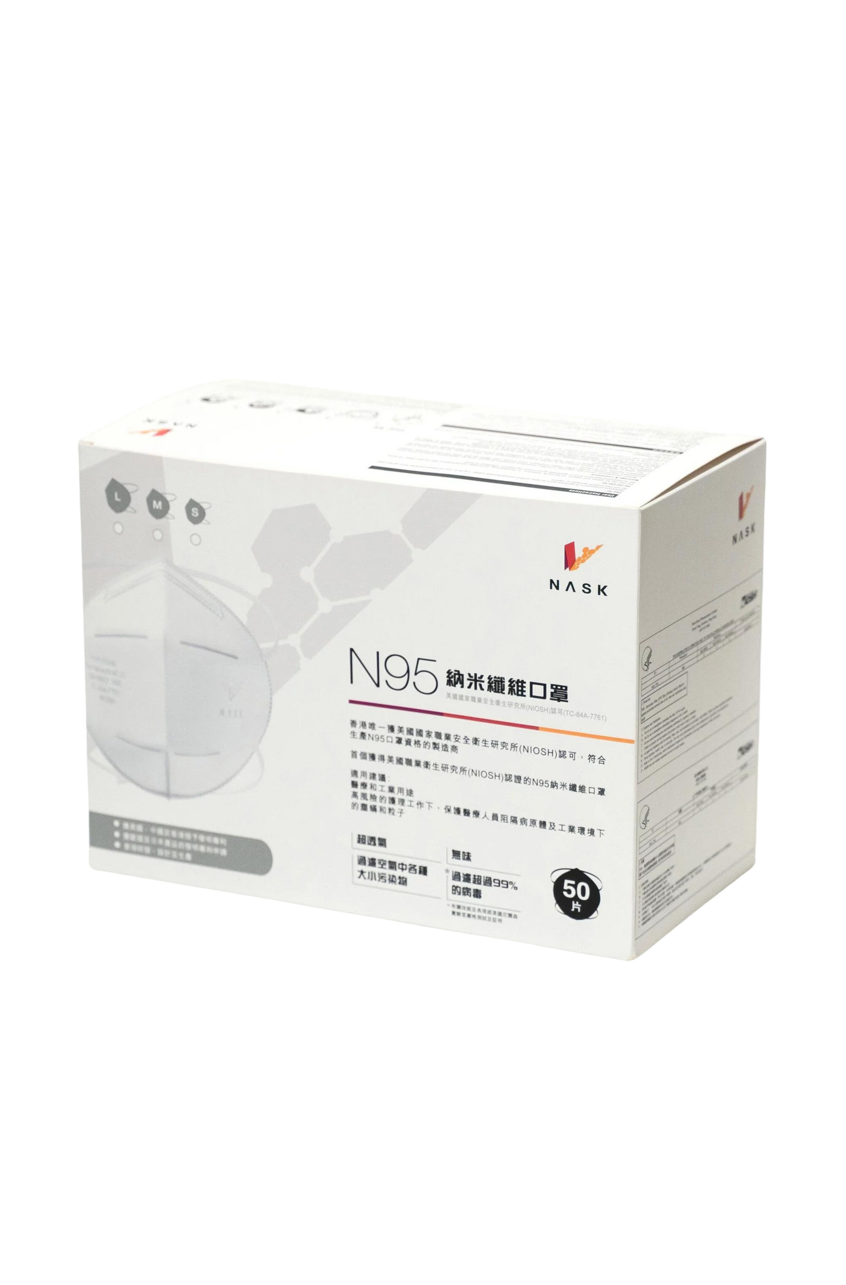 NASK Nanofiber Respirator (Pro NIOSH N95 - 50 pcs/ box)